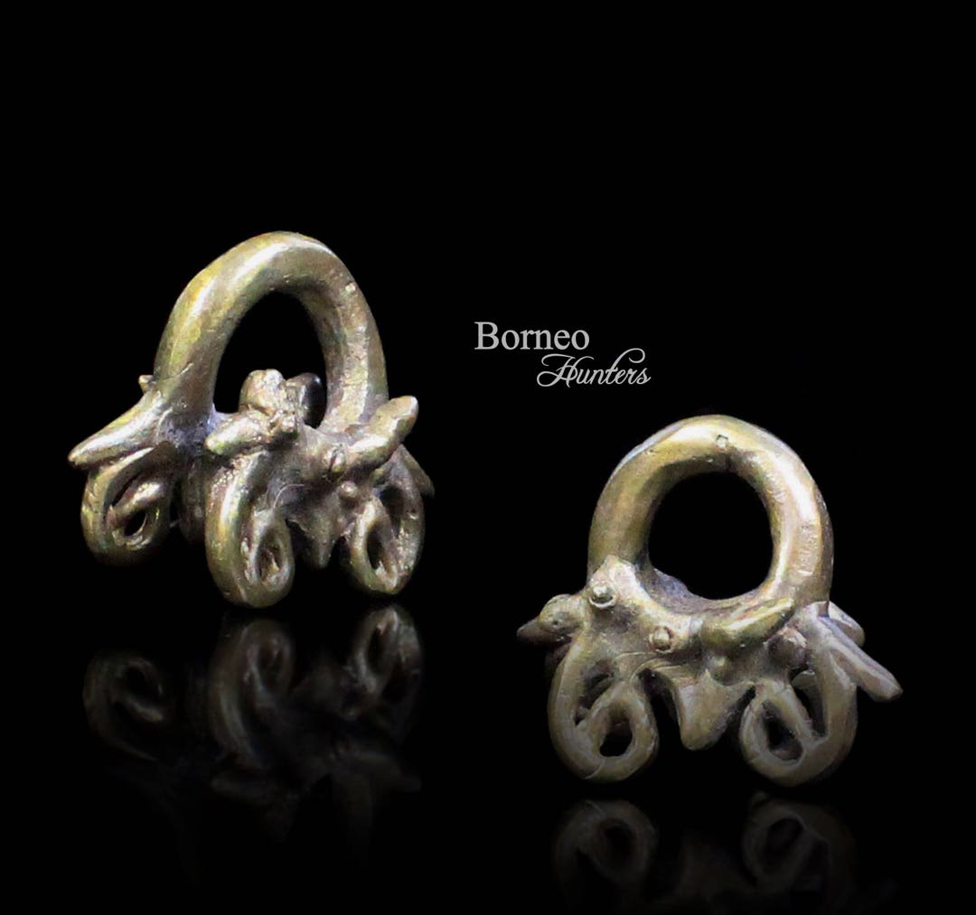 Dayak Brass Ear Weights: Tribal Dragon Earrings for Stretched Lobes - Etsy