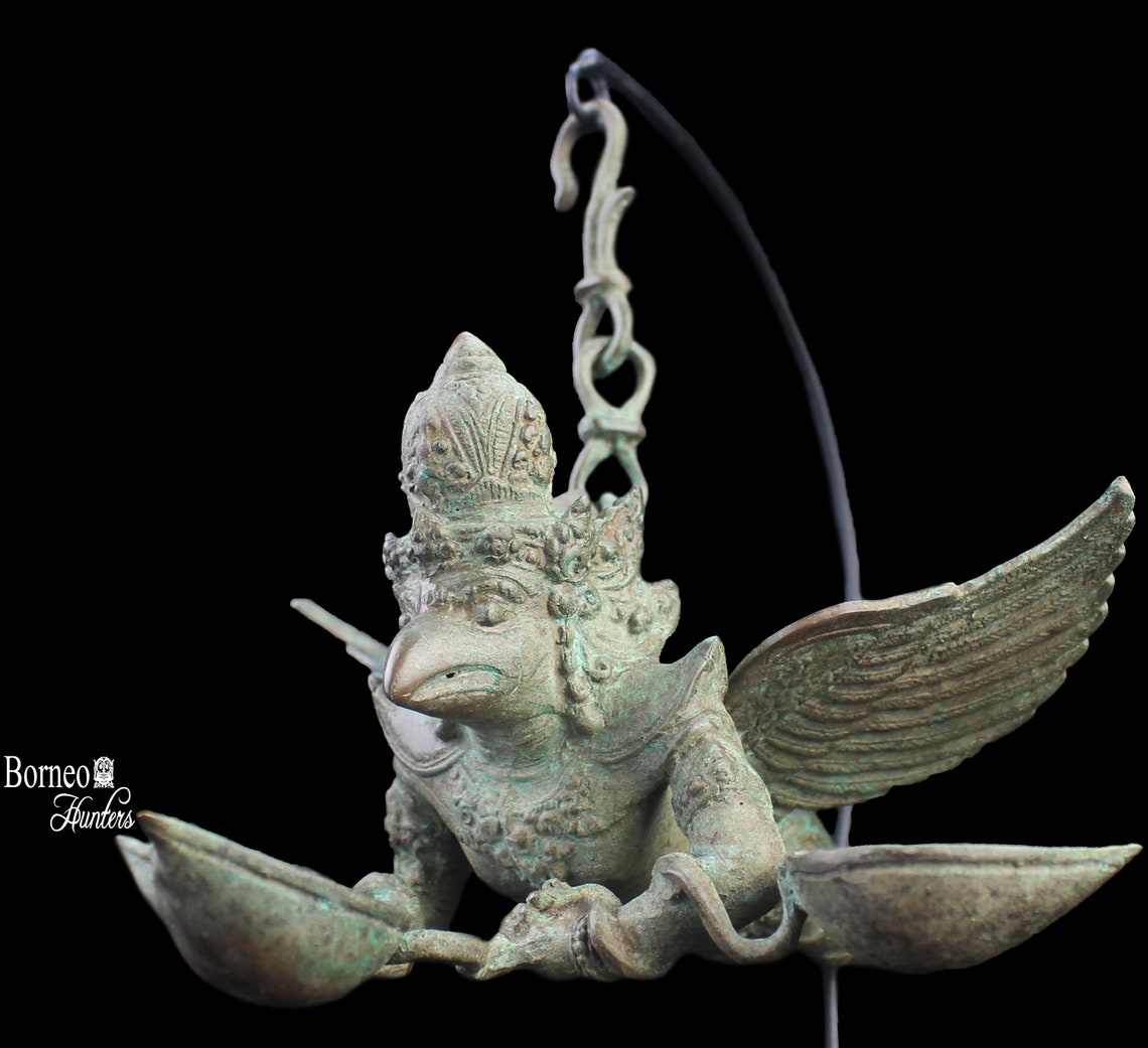 Hanging Garuda Oil Lamp 3.25 Bronze Hindu Majapahit - Etsy