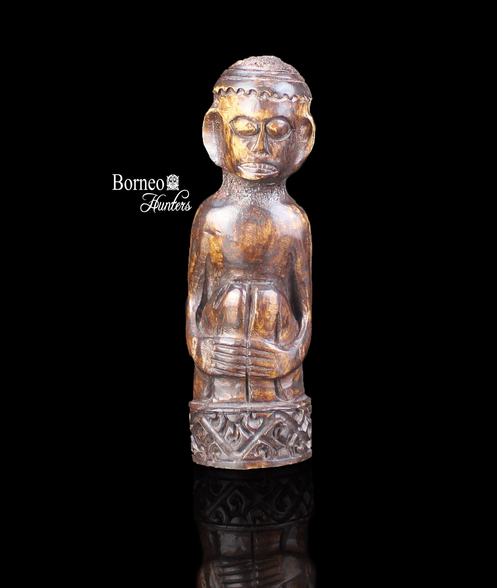 Borneo Magic Charm 3.9" Dayak Protective Figure, Horn Carving ...