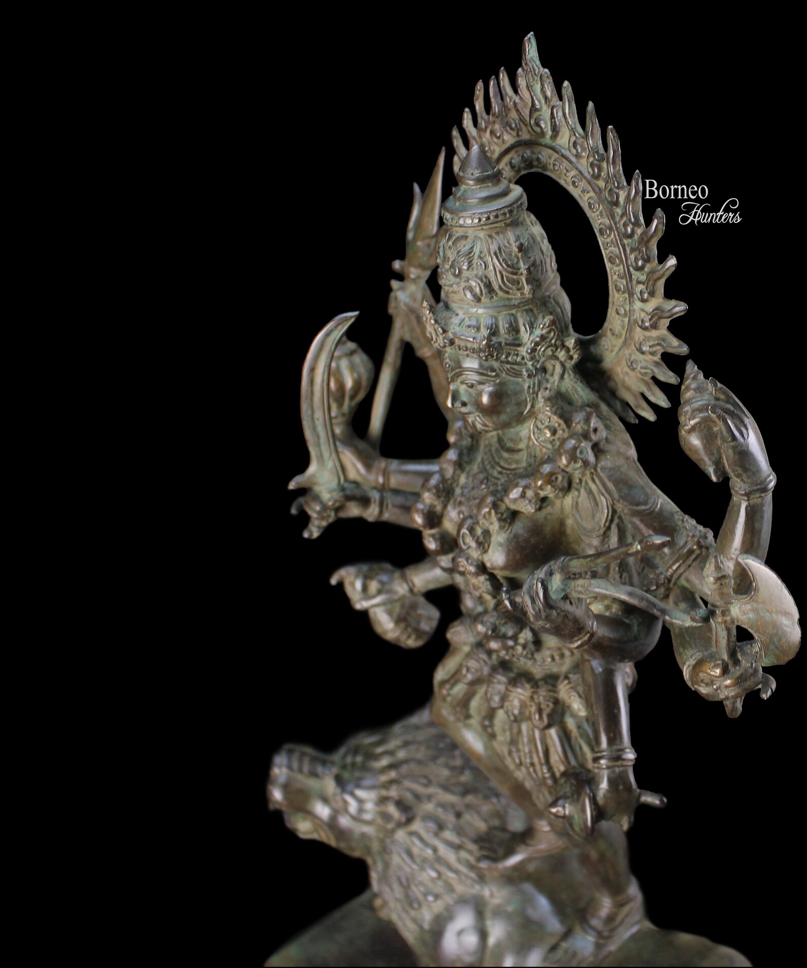KALI Statue 54CM Bronze Hindu Kali on A Lion Indonesian Eight | Etsy
