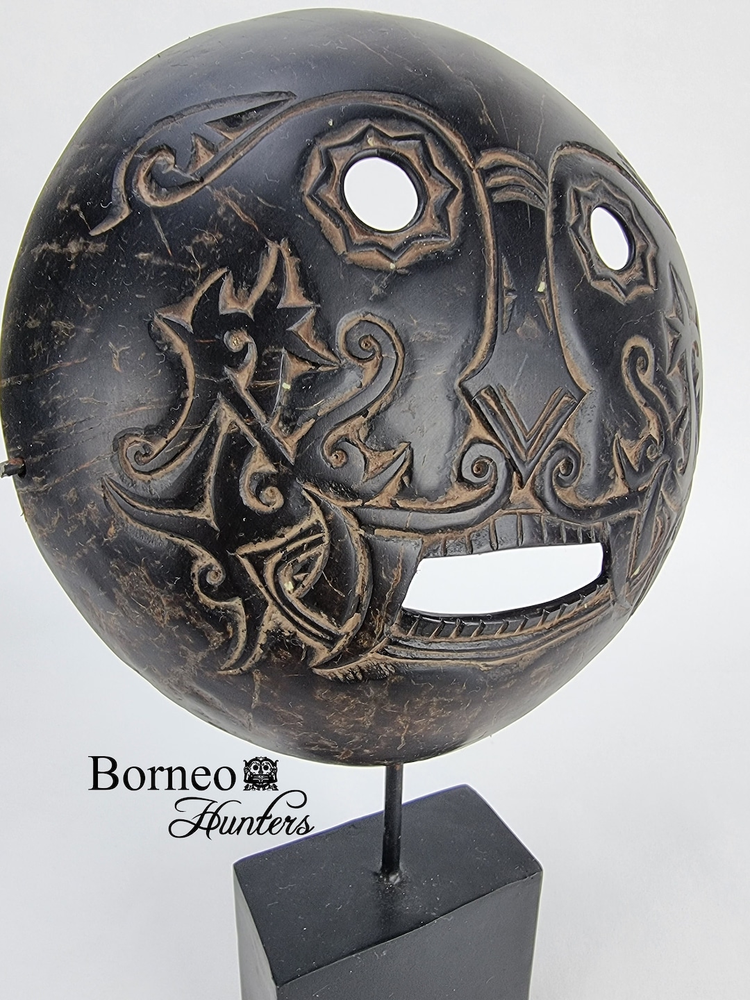 Borneo Mask 17CM DAYAK Kayan Tribal Mask,coconut Shell, Ethnographic ...