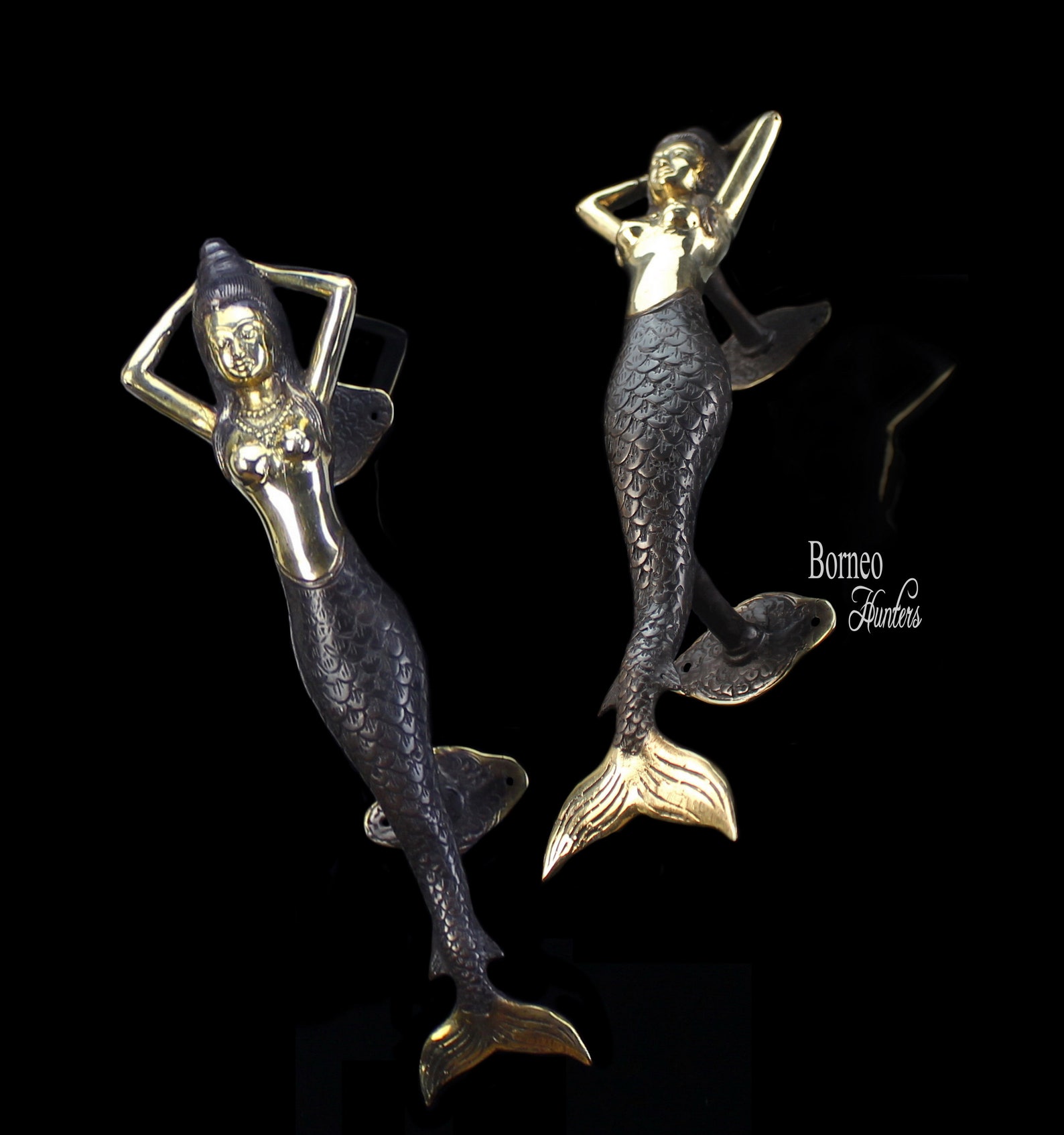 Mermaid Door Handle Knob Pull 13/ 33cm Brass Mermaid - Etsy