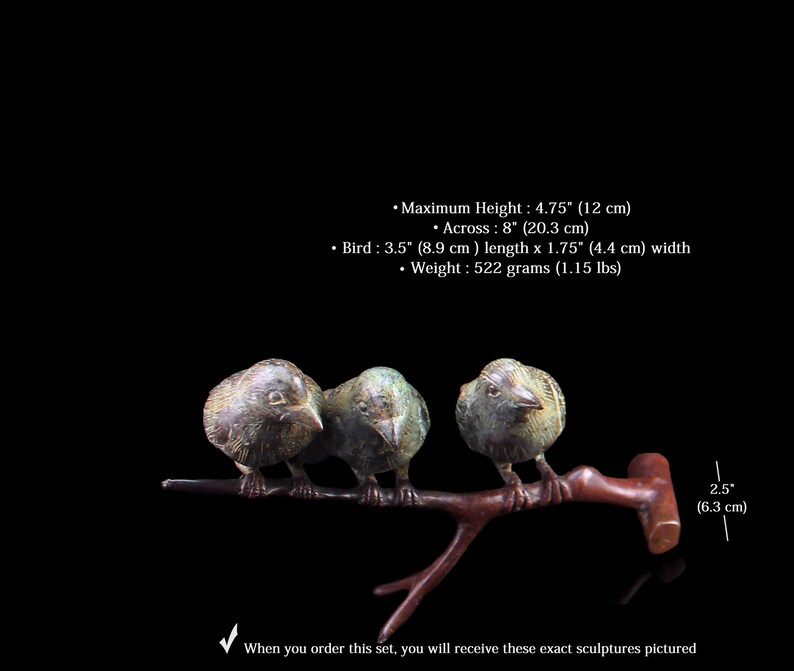 8bird Sculptures 'chirping Three Bird' Sold as - Etsy