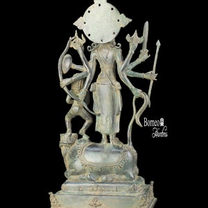 Durga With Eight Arms 15.5" Bronze Durga Statue, Hindu Goddess Durga ...