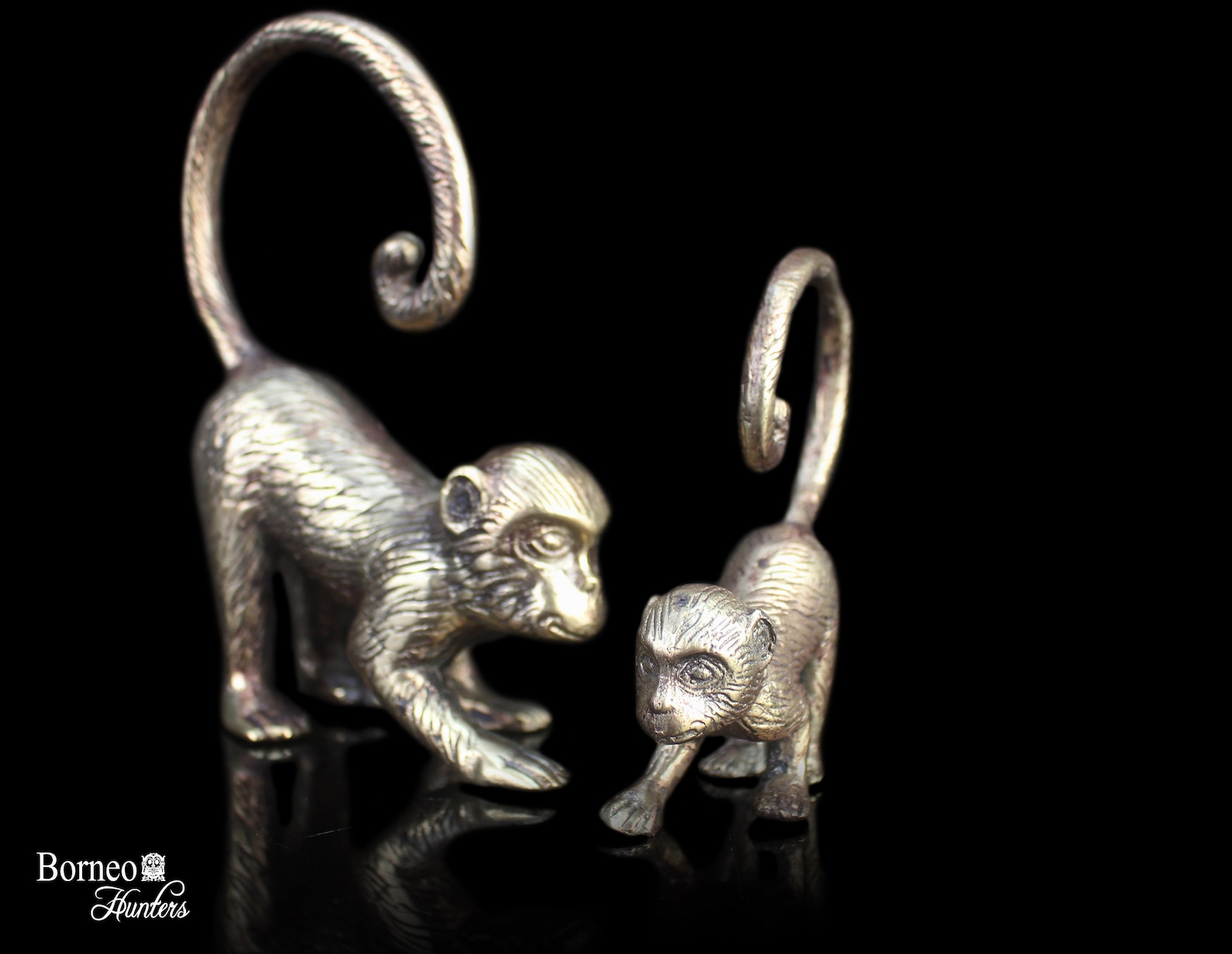 Two Vintage Brass MONKEYS 6.1 & 4 Monkey Figurines | Etsy