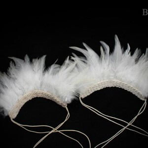White Real Feathers Armband - Woven Armlet - Upper Arm Cuff-smooth ...