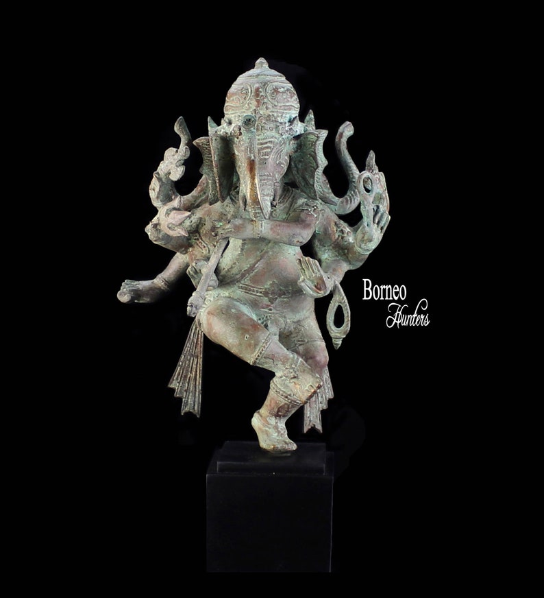 Three Faced Ganesha With 6 Arms 16.5 on Stand Hindu God | Etsy