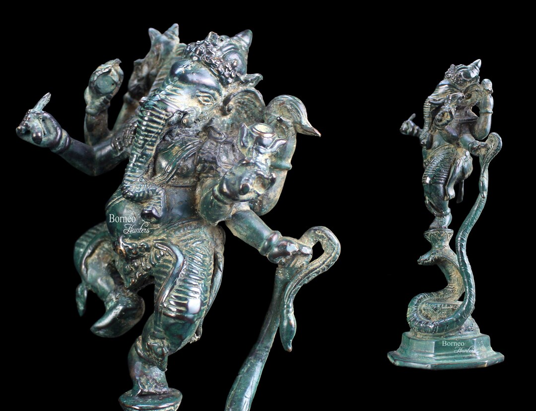 Kalinga Ganesh Statue 25cm Bronze Dancing Ganesh on Kalinga Hindu God ...