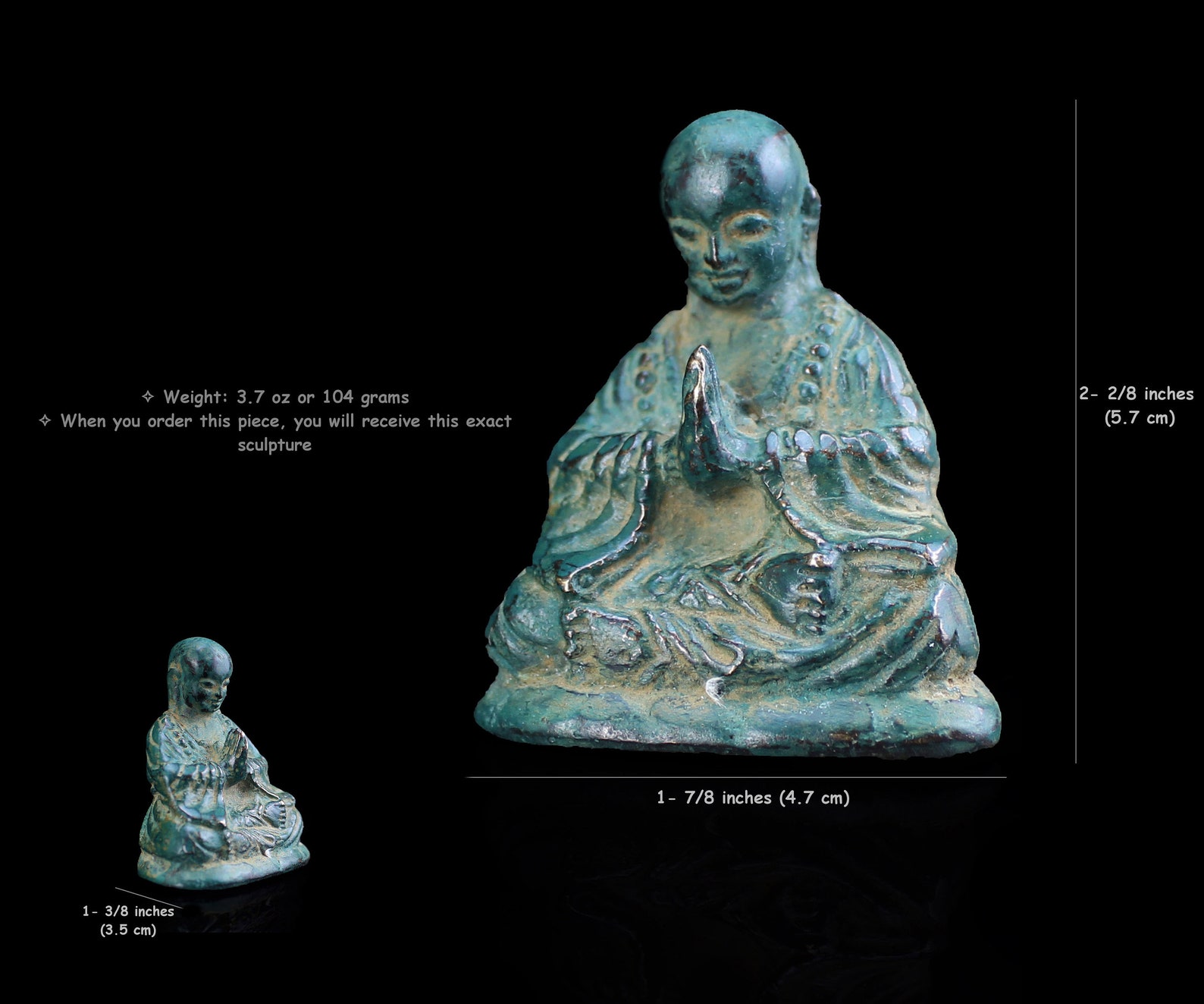 Small Namaste Buddha 5.7CM Bronze Sitting Buddha in Anjali | Etsy