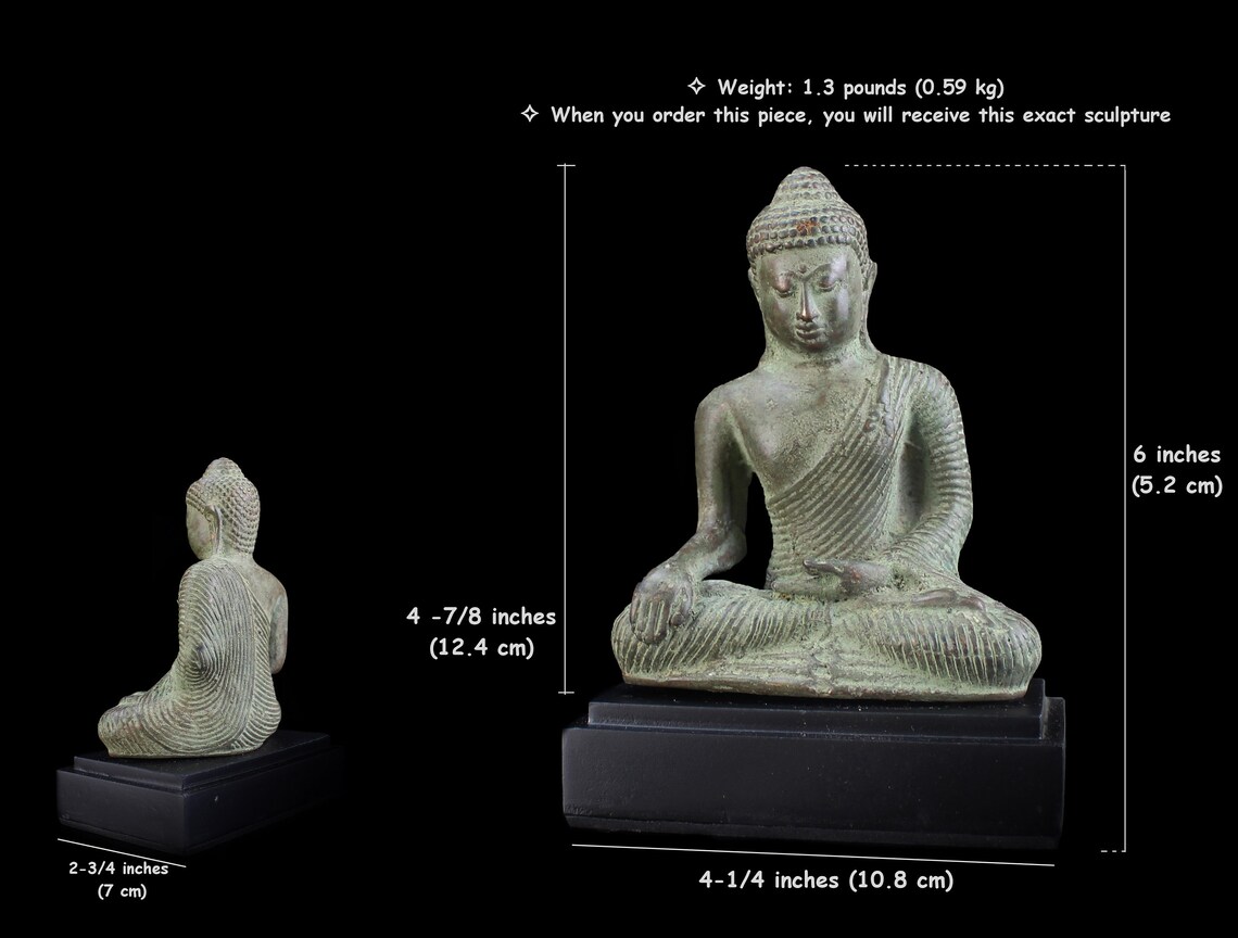 6 Indonesian Buddha on Base in Meditating Earth Touching - Etsy