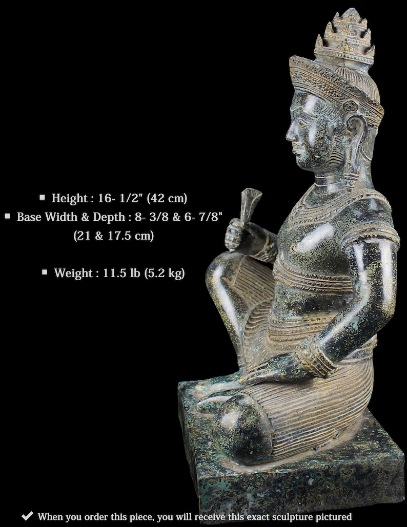 Varuna Statue God of Water - Antique Khmer Style Cambodian Bronze ...