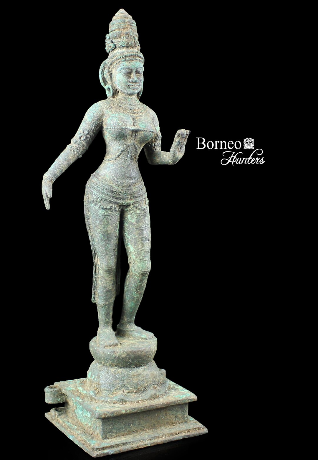 Antique Bronze Parvati Statue - 19th Century Indian Shivakami With ...