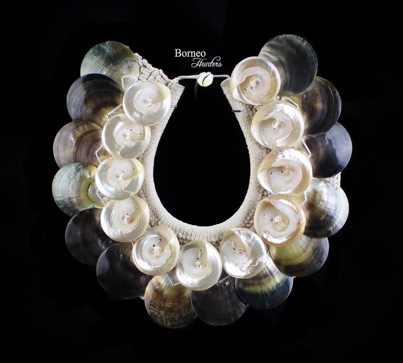 Iridescent Shiny Shell Necklace Trochus Slices Nacreous - Etsy