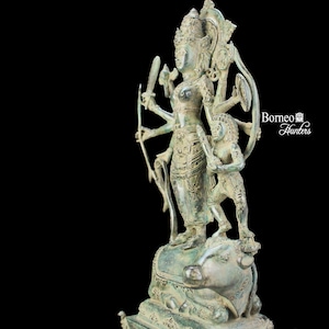 Durga With Eight Arms 15.5" Bronze Durga Statue, Hindu Goddess Durga ...