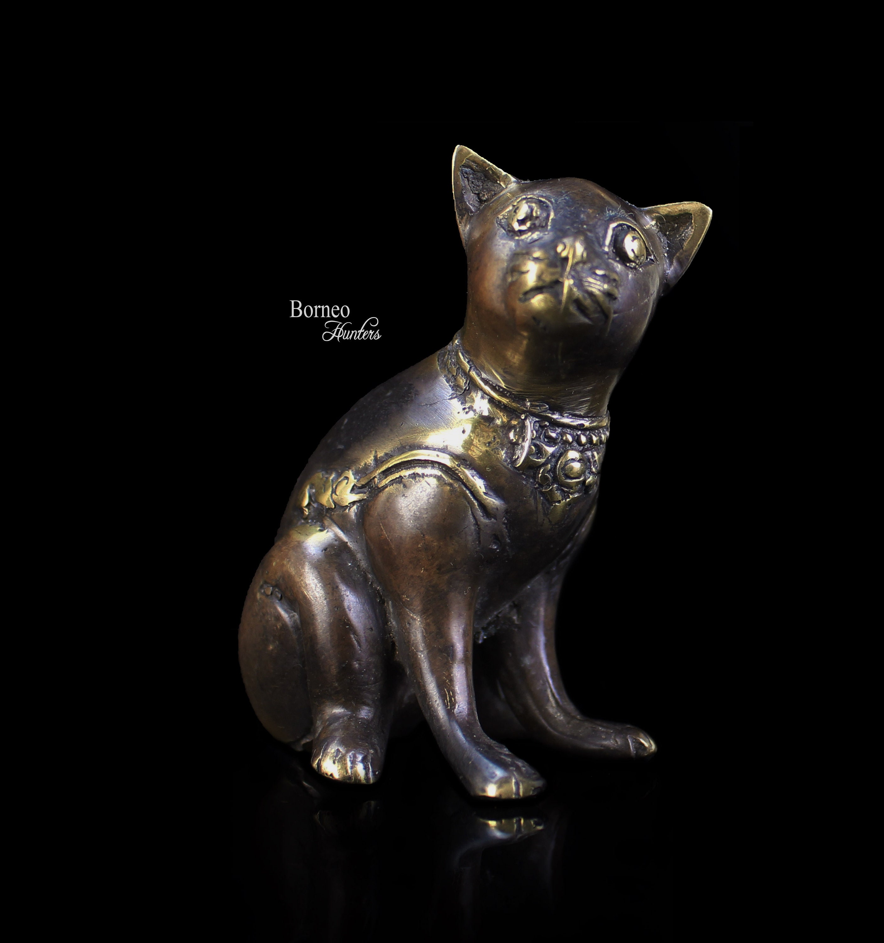 Brass Cat Sculpture 3.1Cat Figurine Little Cat Statue | Etsy