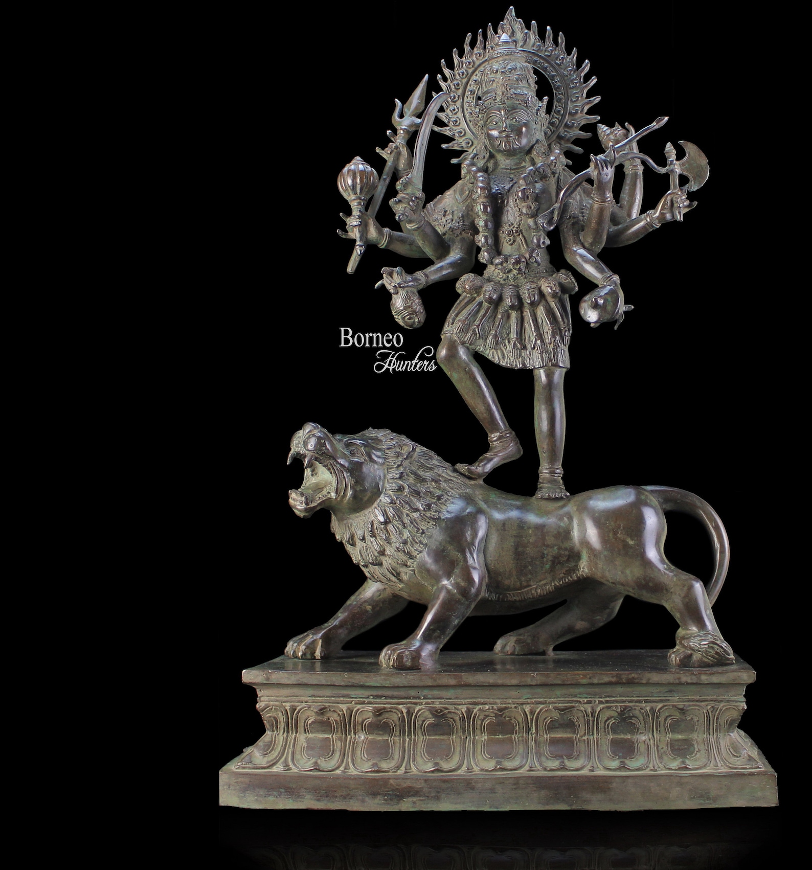 KALI Statue 54CM Bronze Hindu Kali on A Lion Indonesian Eight | Etsy