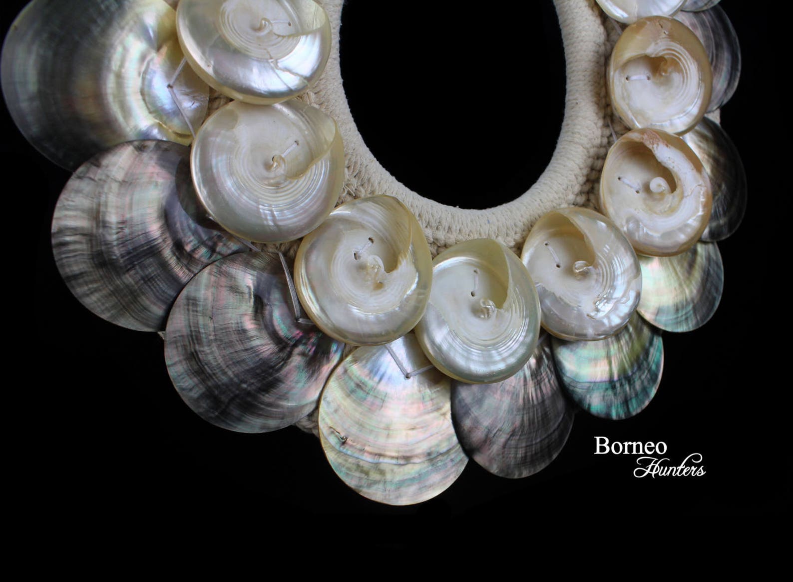 Iridescent Shiny Shell Necklace Trochus Slices Nacreous - Etsy