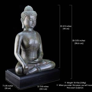 Buddha Statue on Base 18.3"bronze Buddha in Bumipharsa Dhayana Mudra;of ...