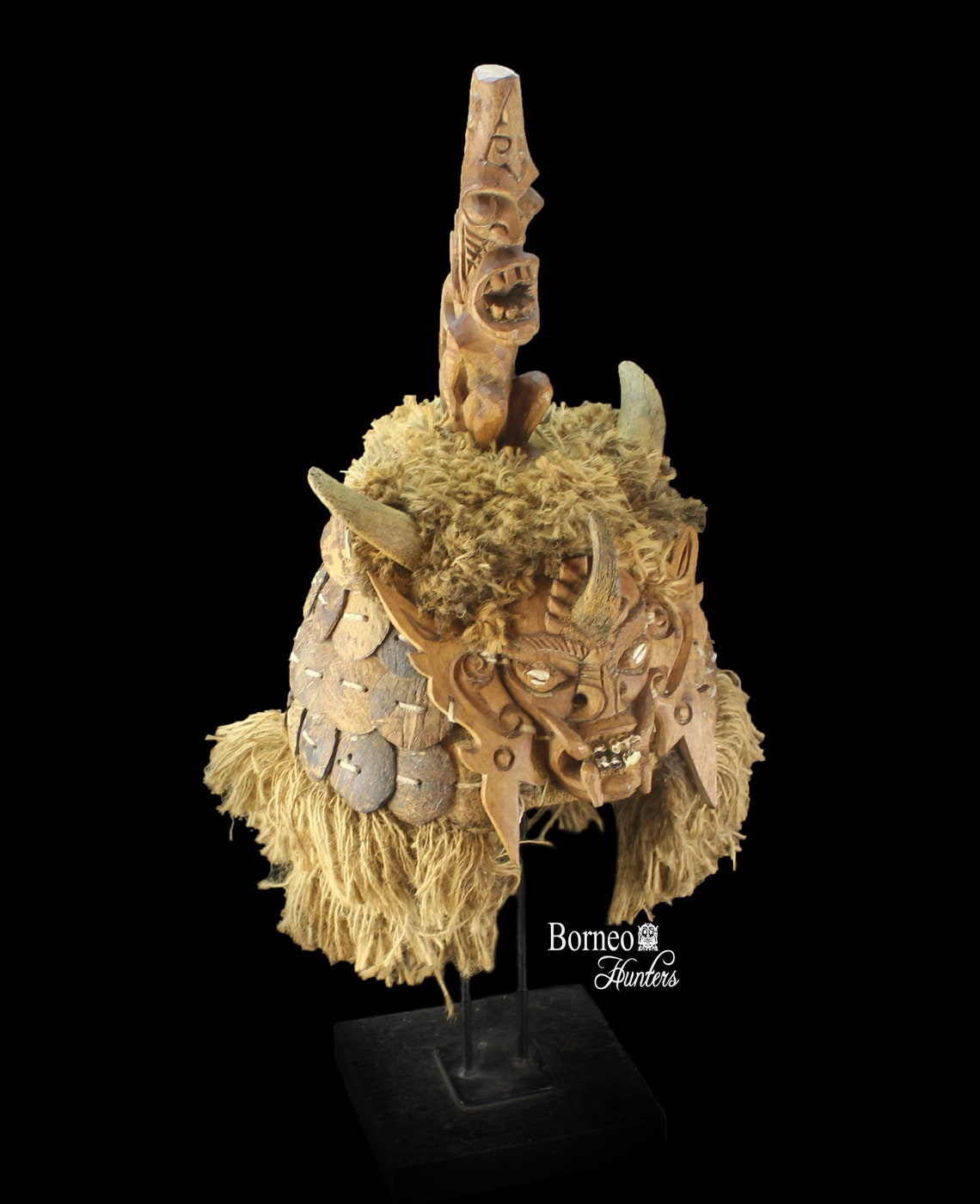 Borneo War Helmet 26" Headhunter Dayak Headgear From Kalimantan ...