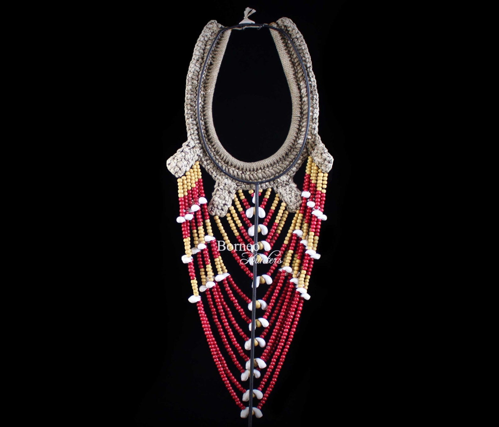 Long Multi Strand Bead Necklace Woven Layered Statement Red - Etsy