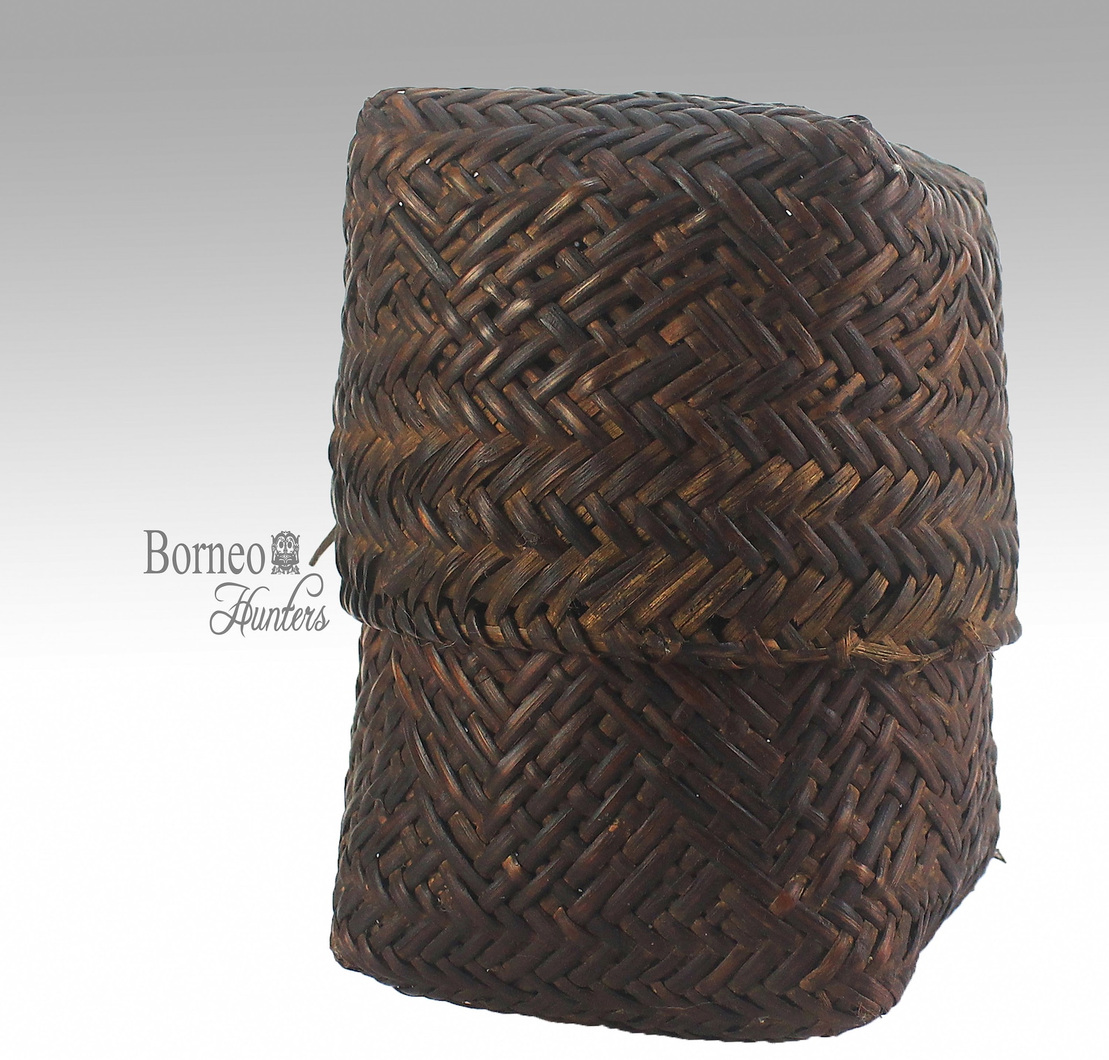 Antique Dayak Rattan Basket With Lid, Borneo Tribal Decor - Etsy