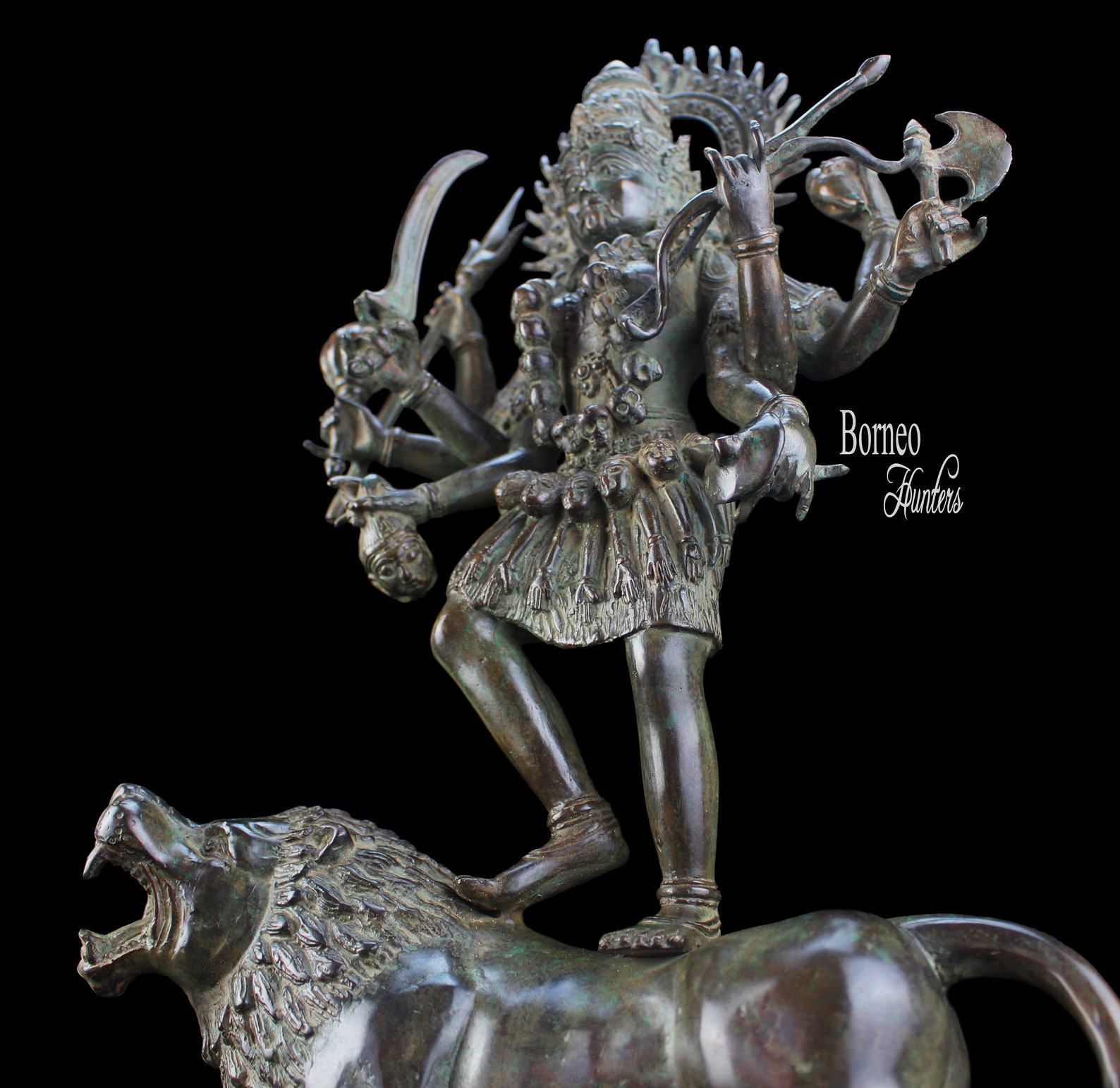 KALI Statue 54CM Bronze Hindu Kali on A Lion Indonesian Eight | Etsy