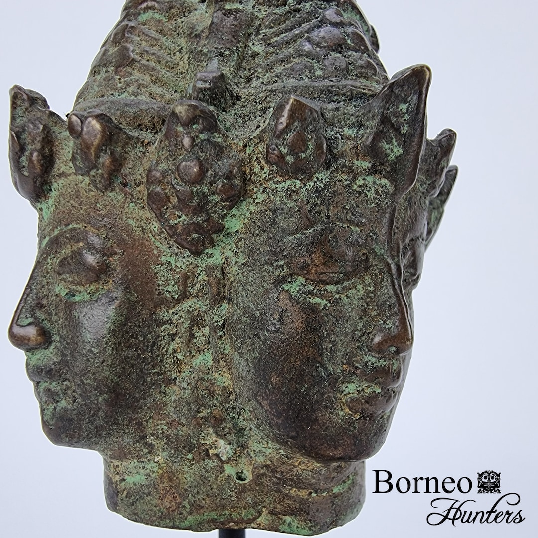 Brahma Head Sculpture on Stand 6.1" Small Four Faced Brahma; Hindu Lord ...