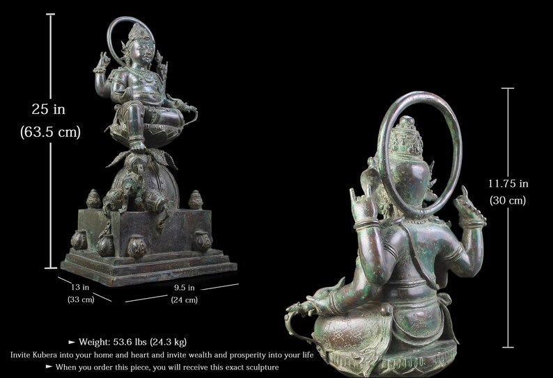 Kubera Statue 25 Bronze Masterpiece God of Wealth - Etsy