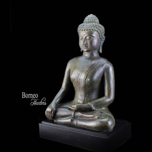 Buddha Statue on Base 18.3"bronze Buddha in Bumipharsa Dhayana Mudra;of ...