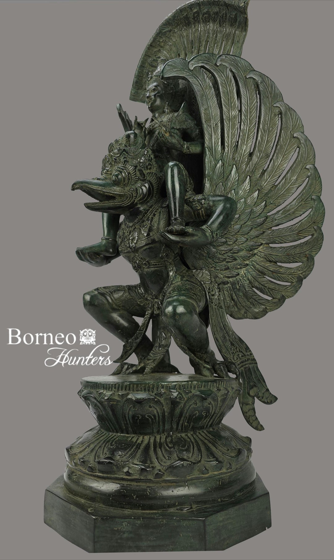 Vishnu Garuda Statue 26.2"/66cm Bronze Vishnu Riding on the Shoulders ...