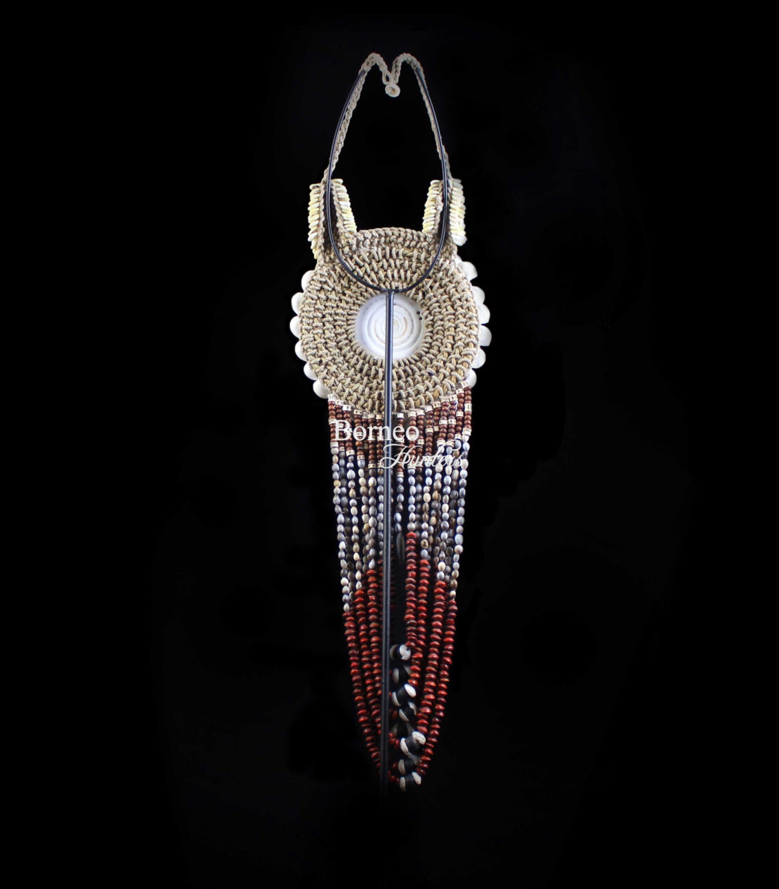 Long Multi Strand Necklace With 'flower' Pendant - Etsy