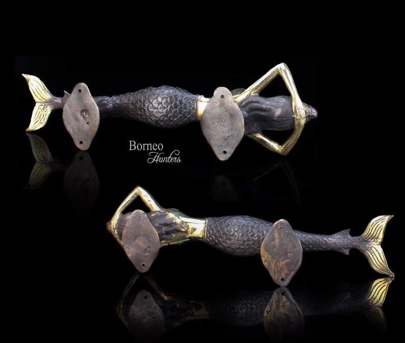 Mermaid Door Handle Knob Pull 13/ 33cm Brass Mermaid | Etsy