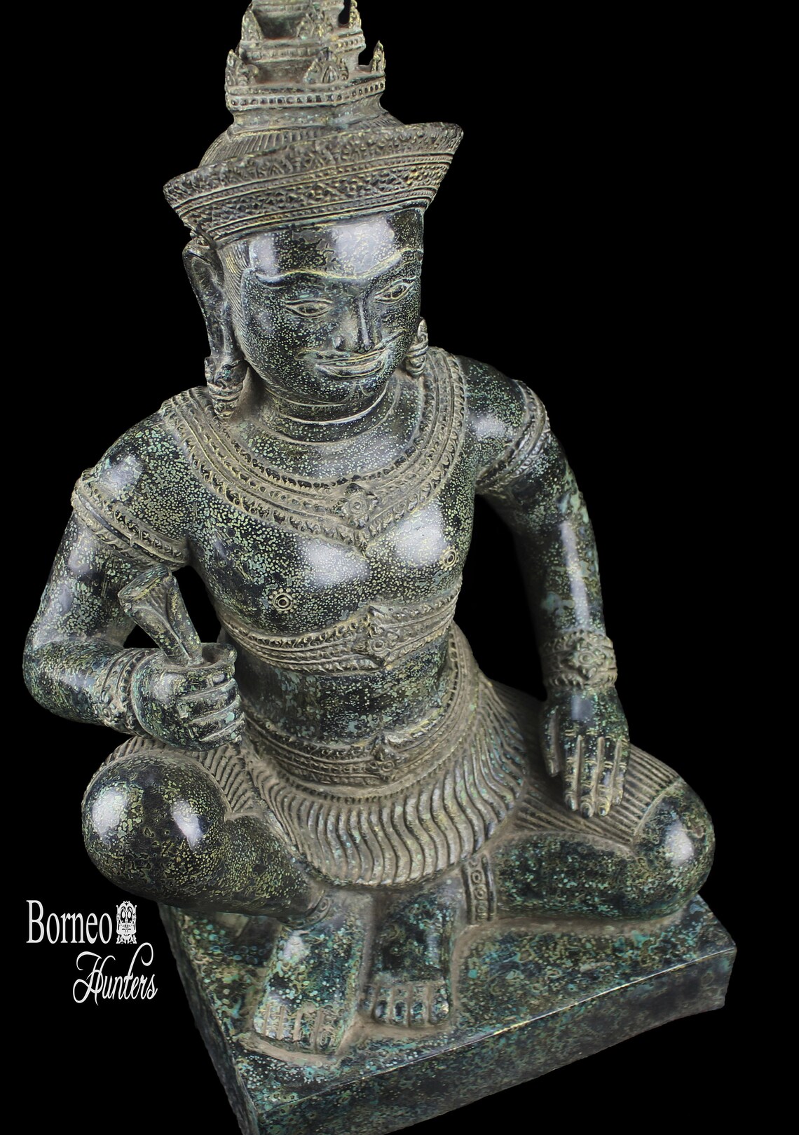 Varuna Statue God of Water - Antique Khmer Style Cambodian Bronze ...