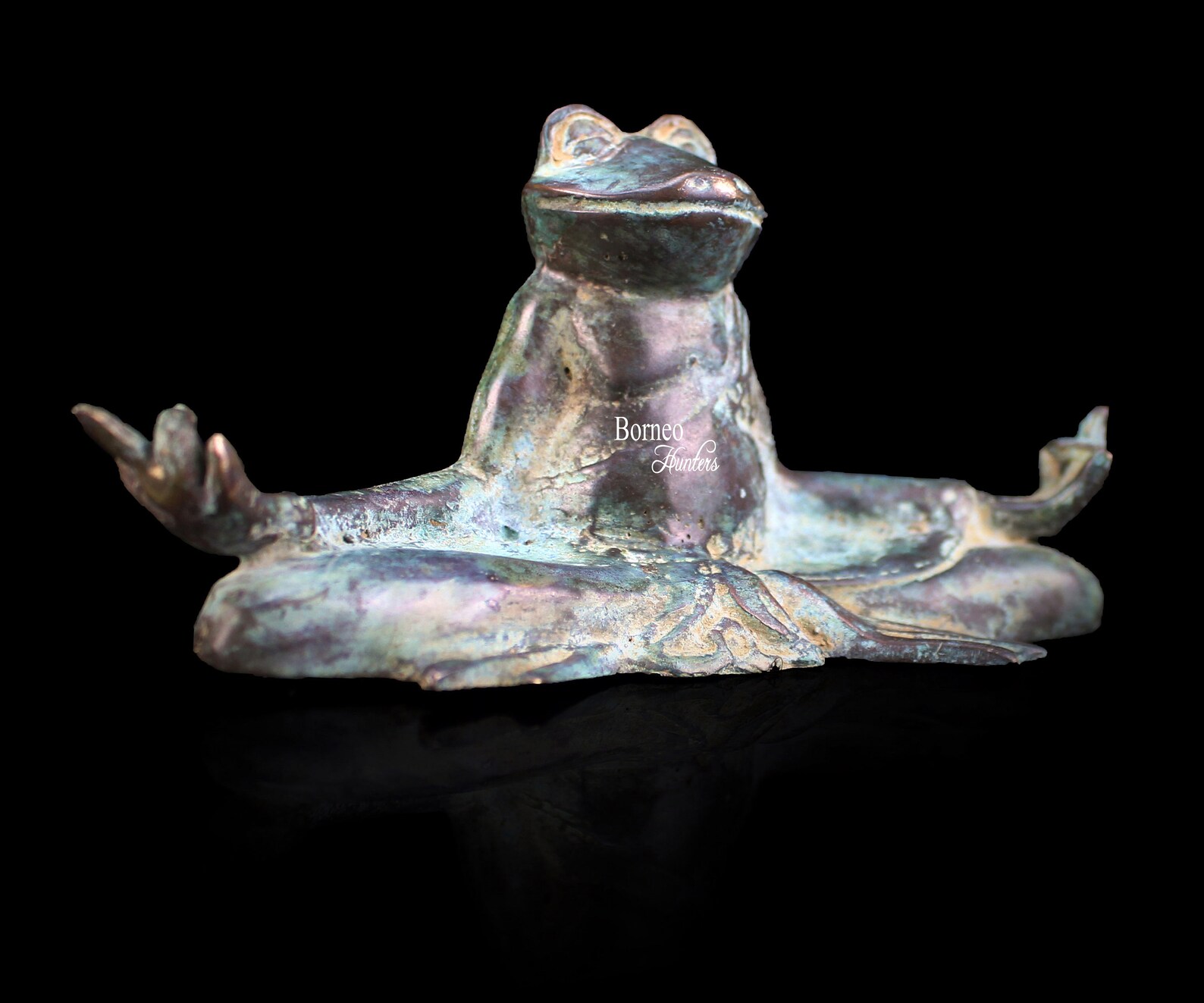 Small Frog Figurine in Lotus Sitting Position Yoga Frog Bronze | Etsy