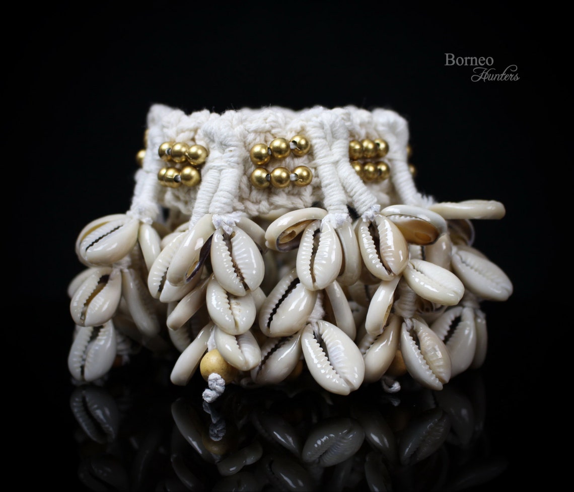 Shell Armband-armlet-upper Arm Cuff Woven Fringe - Etsy