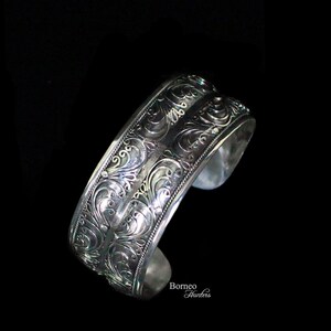 Cuff Bracelet Silver Bangle 925 Handcrafted 'dancing Waves' Statement ...