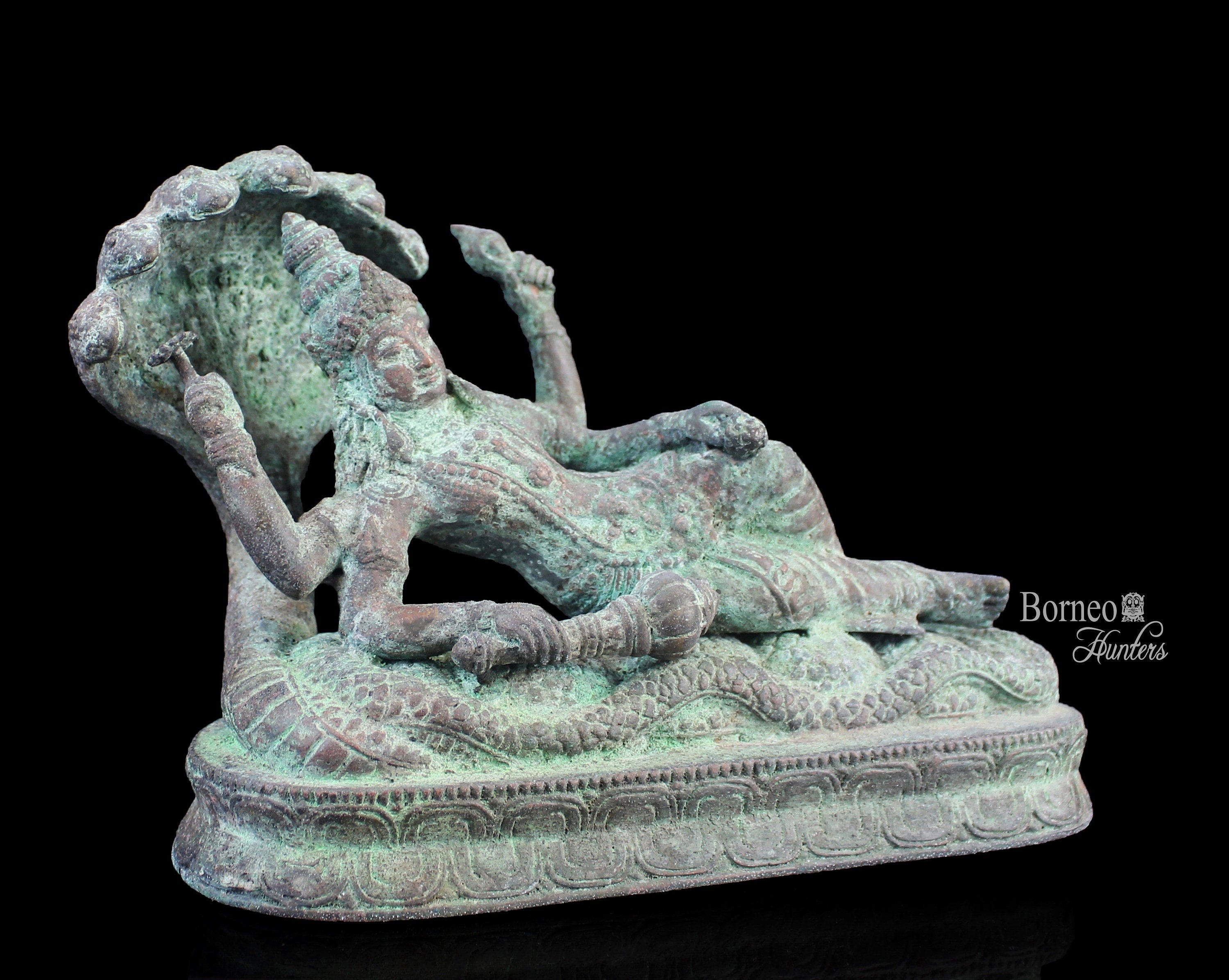 16CM Bronze Vishnu Laying on Ananta Shesha the 5 Headed Snake - Etsy UK