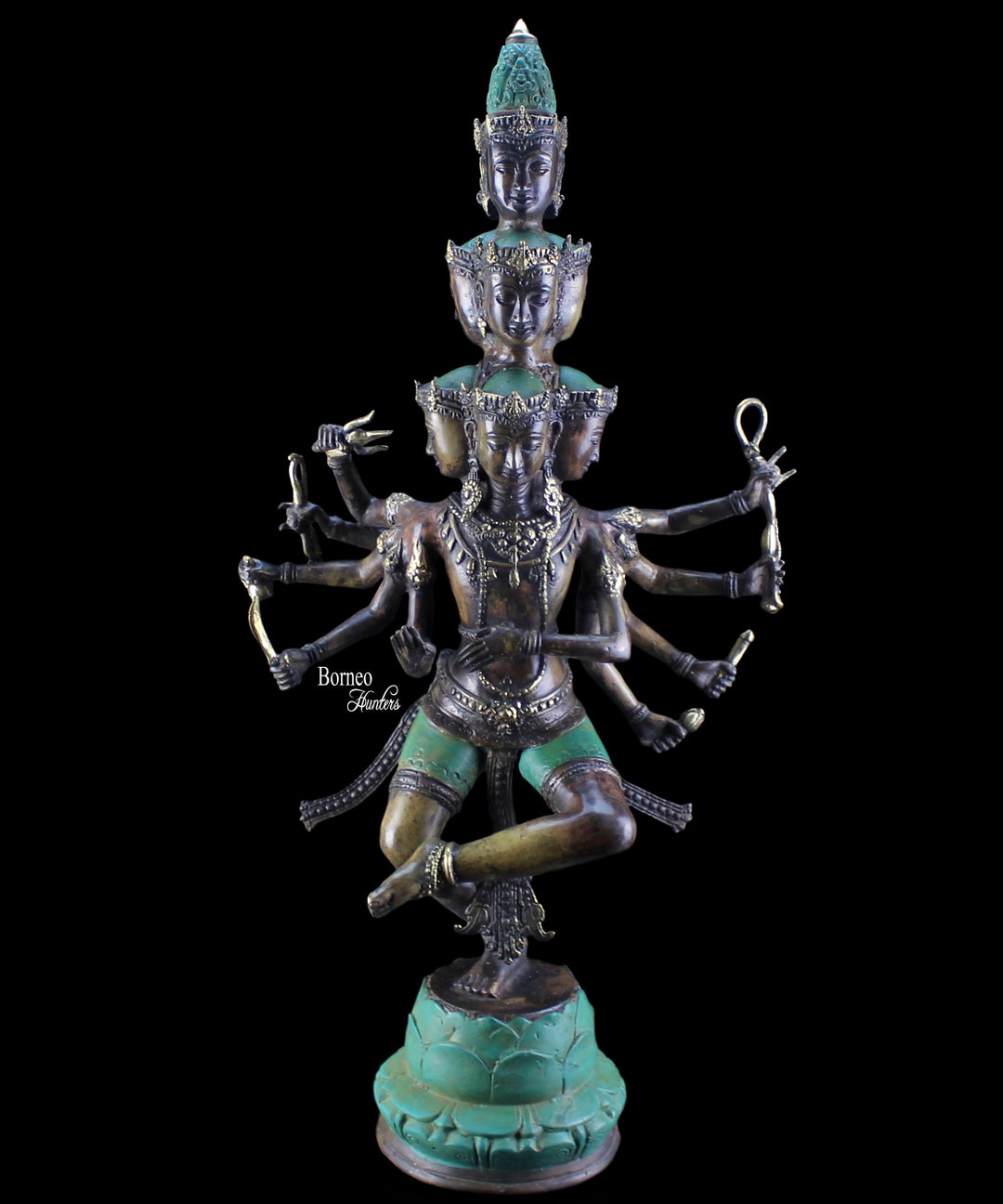 Bronze Hevajra Statue: 8-faced Buddhist Deity With Abhaya Mudra (24.75 ...