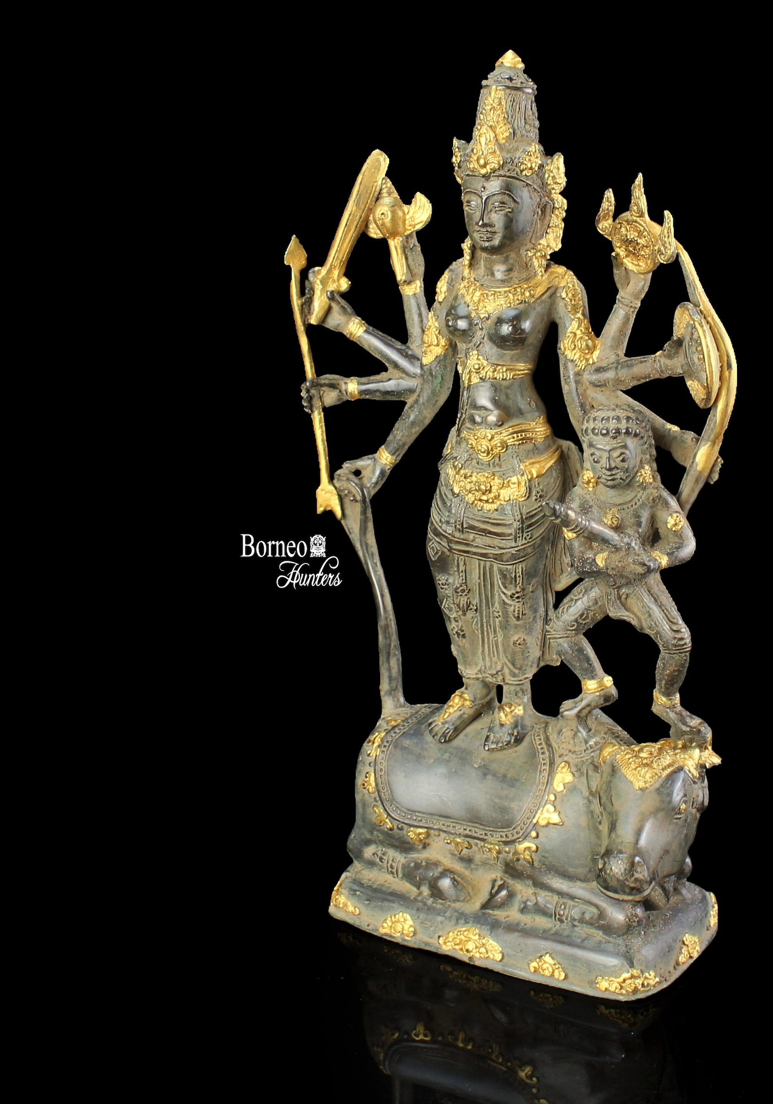 Bronze Devi Durga on Buffalo Statue 34CM Eight Armed Durga | Etsy