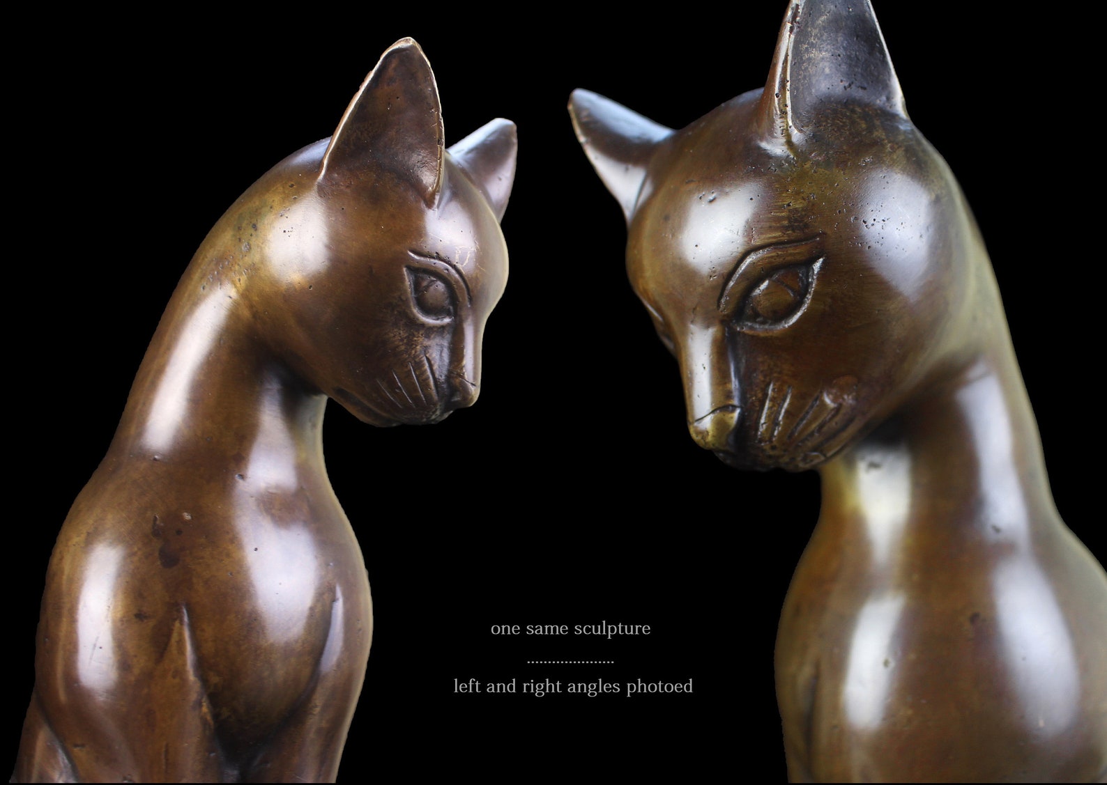 Cat Sculpture Brass Cat Cat Statue Feline Cat Wistful - Etsy