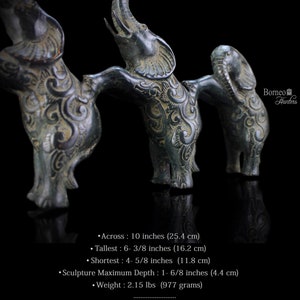 10.2" Bronze Elephant Happy Elephant Elephant Family Sculpture Raised ...