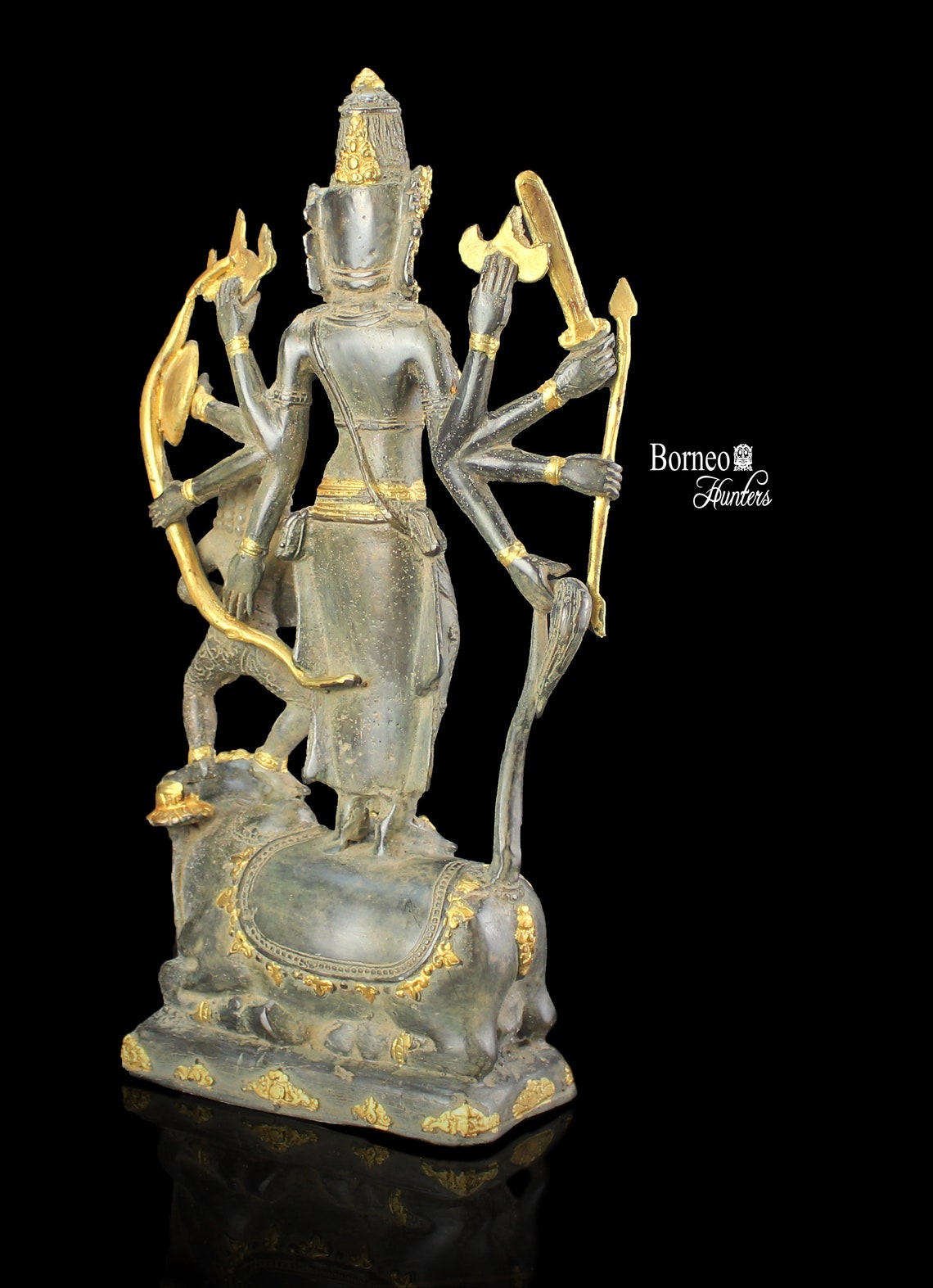 Bronze Devi Durga on Buffalo Statue 34CM Eight Armed Durga | Etsy