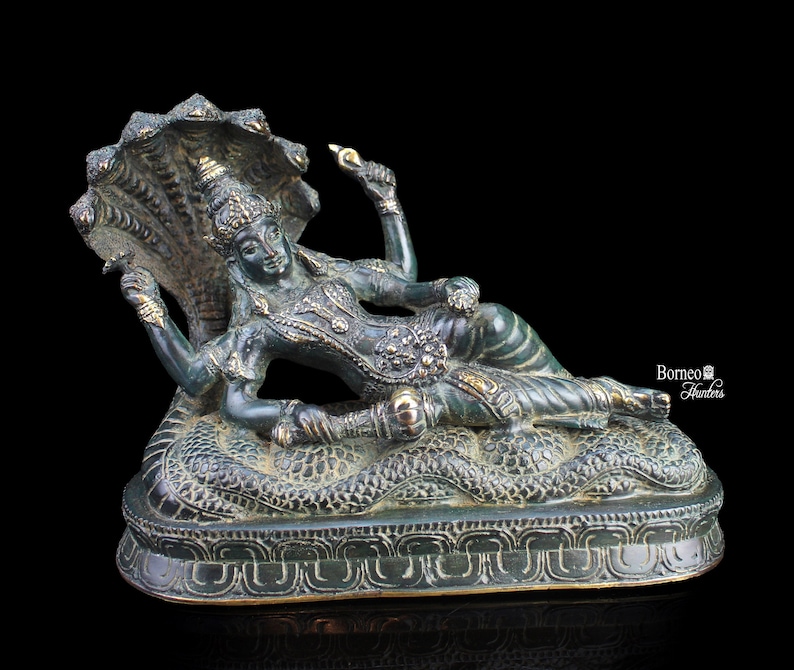 17CM Vishnu Laying on Ananta Shesha Hindu God the - Etsy