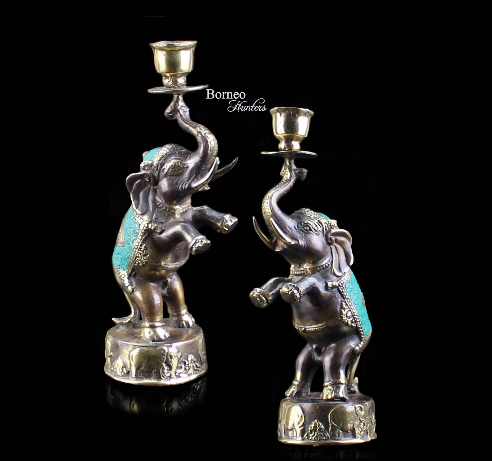 Elephant Candlestick Holder With Lucky Raised Trunk 9.3 - Etsy