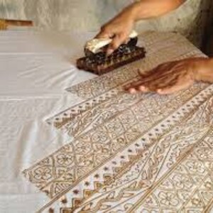 Vintage Batik Stamp Tjap Indonesian Batik Chop 9.1x4.1" Javanese Sarong ...