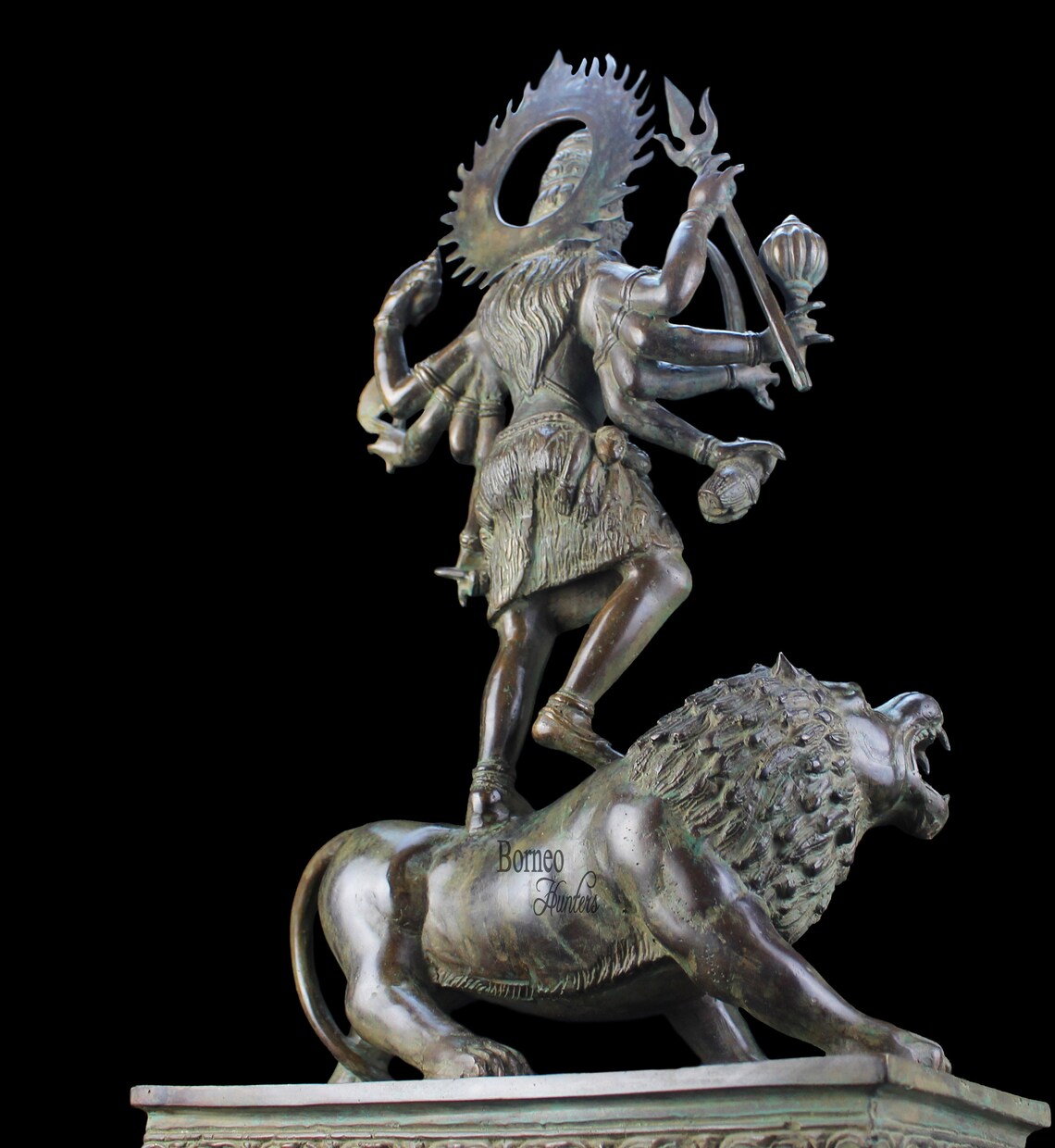 KALI Statue 54CM Bronze Hindu Kali on A Lion Indonesian Eight | Etsy
