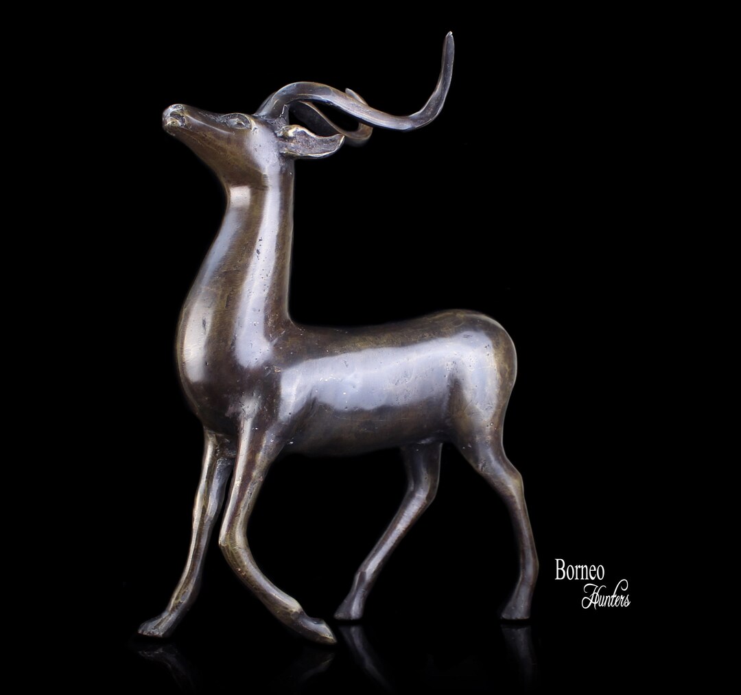 Brass Antelope Sculpture 11.25" Cadeau voor haar / voor hem. Dier ...