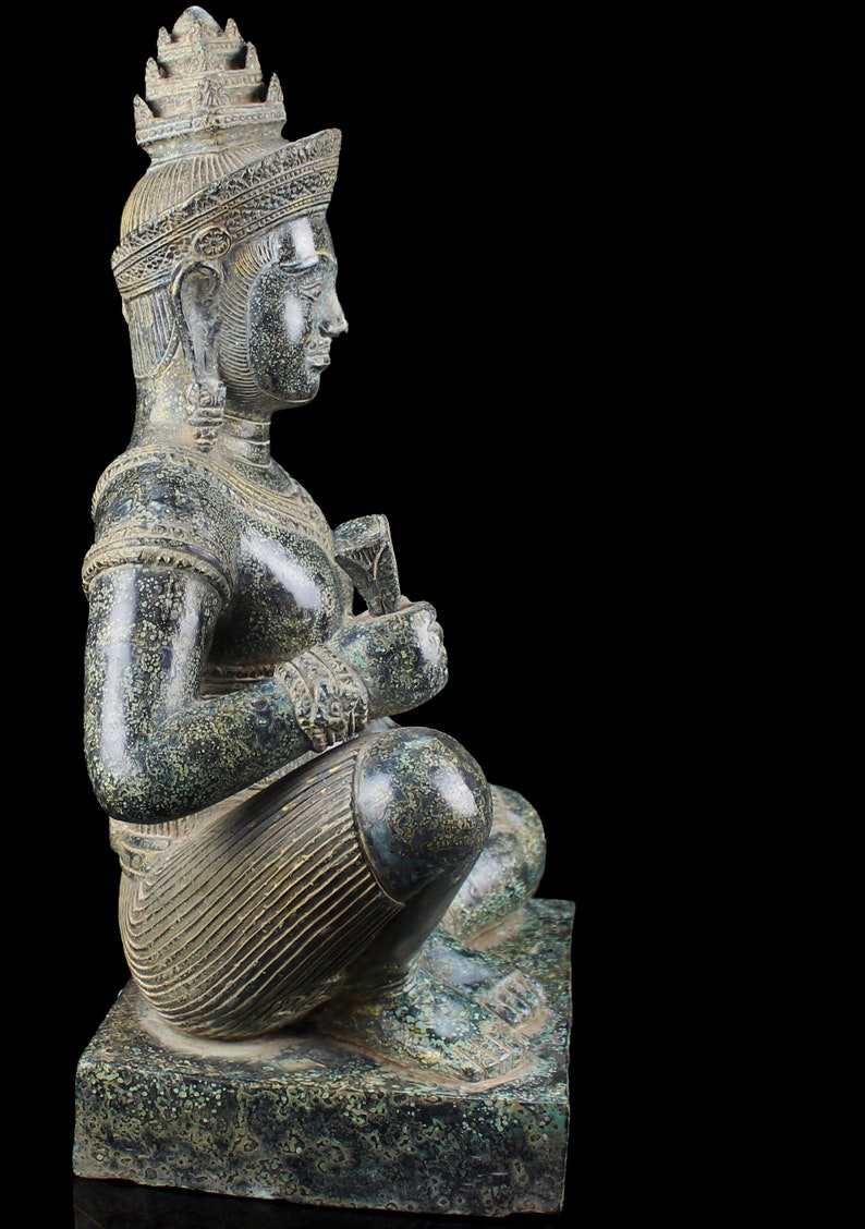 Varuna Statue God of Water - Antique Khmer Style Cambodian Bronze ...