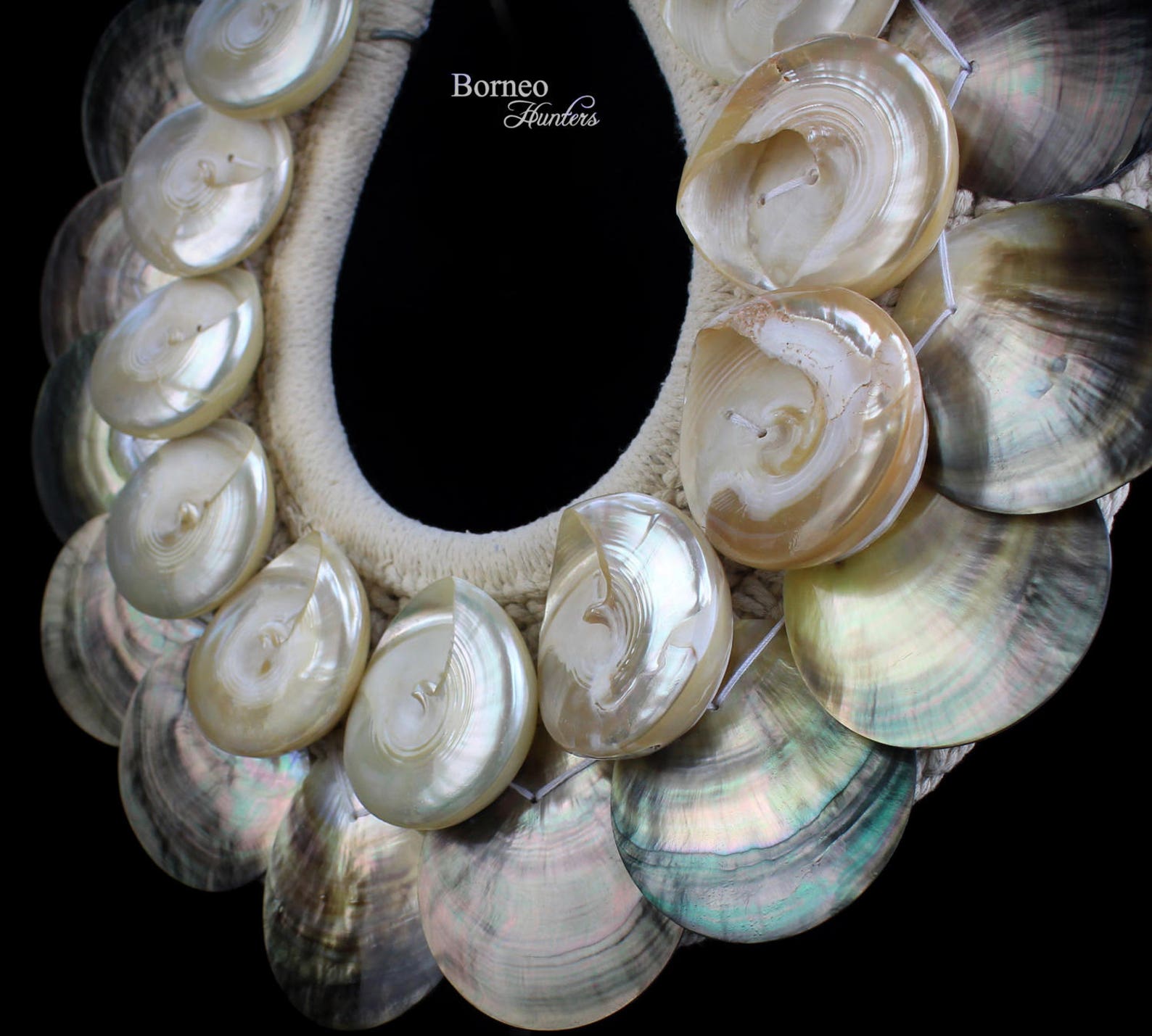 Iridescent Shiny Shell Necklace Trochus Slices Nacreous - Etsy