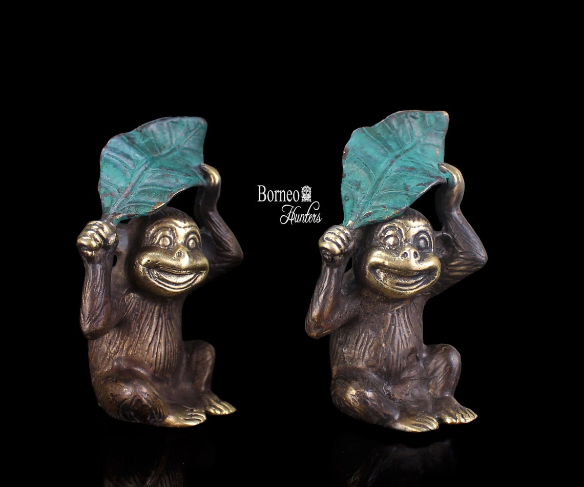 Amusing Monkeys 3.5 Small Monkey Figurines Brass | Etsy